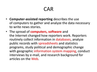 Digital divide and computer assisted reporting | PPT