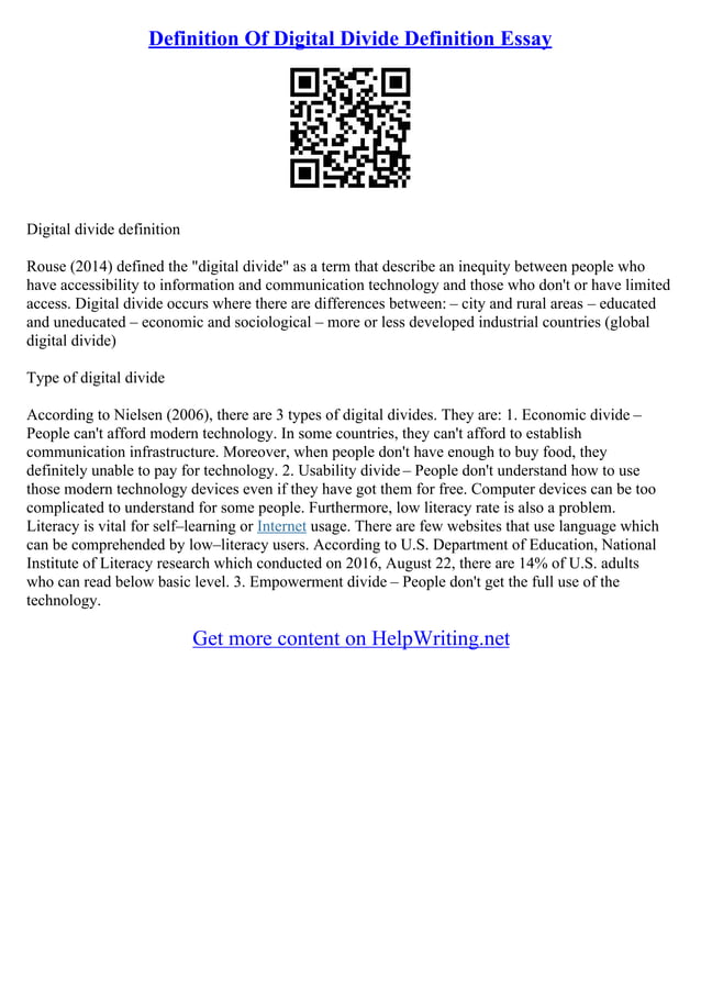 Digital Divide Essay | PDF