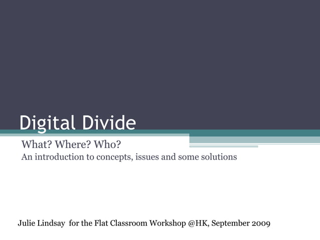 Digital Divide Introduction | PPT | Internet for Beginners | Internet