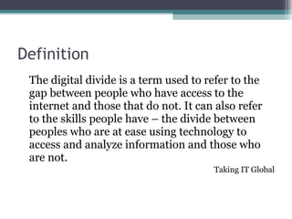Digital Divide Introduction | PPT