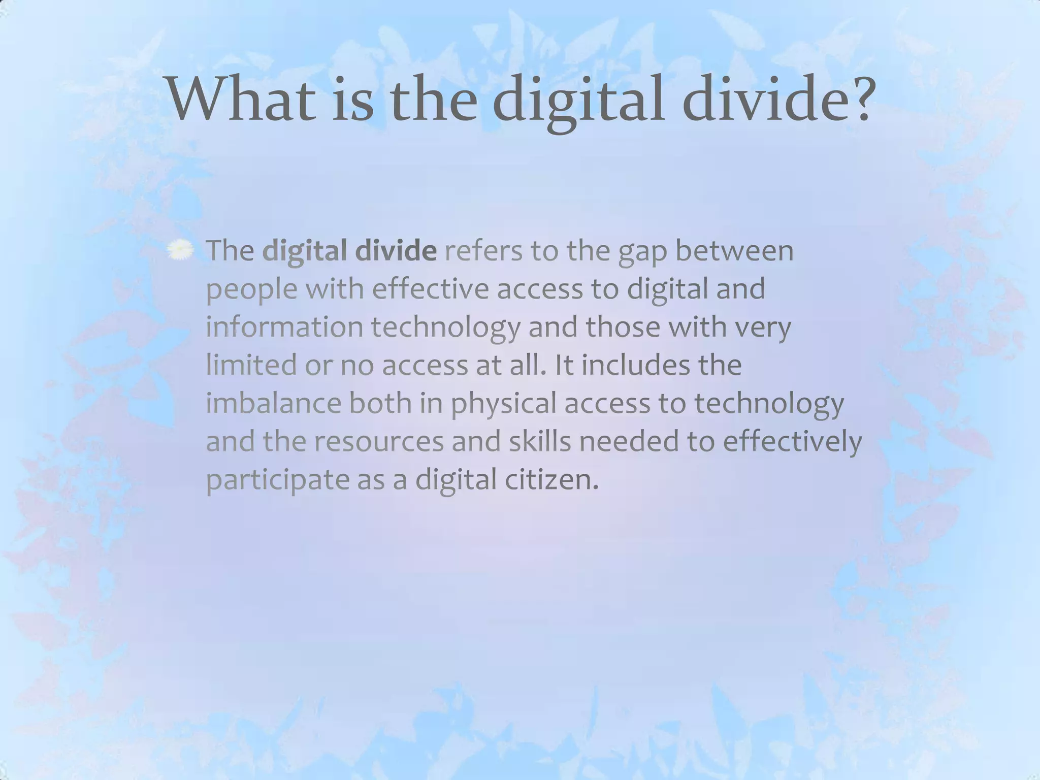 Digital divide pp | PPTX