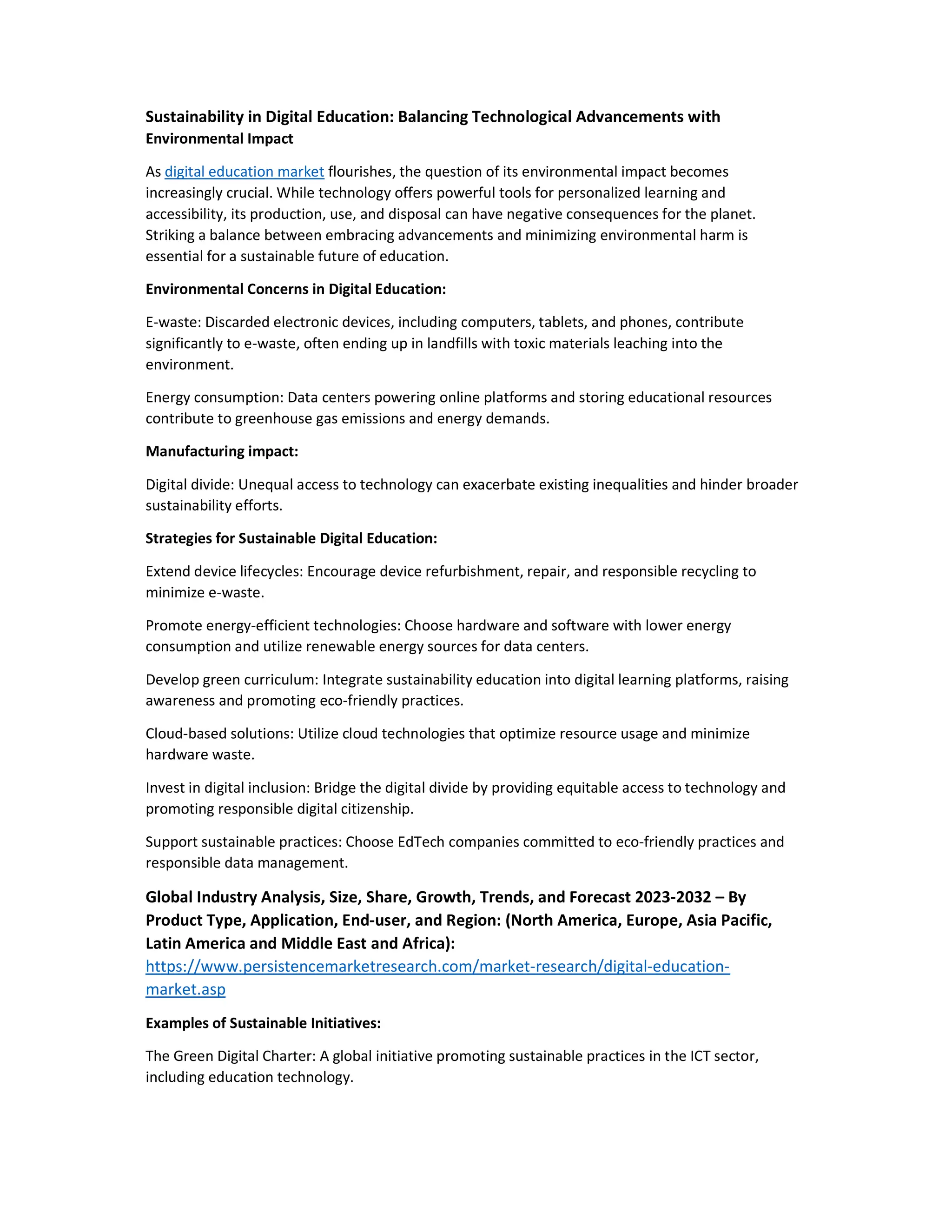 Sustainability in Digital Education: Balancing Technological ...