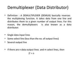Digital electronics multiplexers demultiplexers | PPT