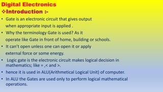 Digital Electronics-Review of Logic Gates.pptx | Free Download