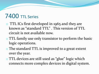 Digital Electronics - TTL (Transistor Transistor Logic) | PPTX