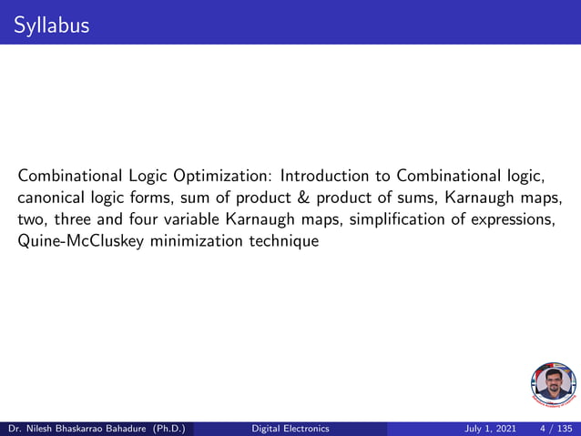 Digital electronics combinational log ckt sop pos kmap quine | PDF ...