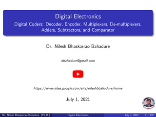 Digital electronics digital coders decoder encoder adder | PDF