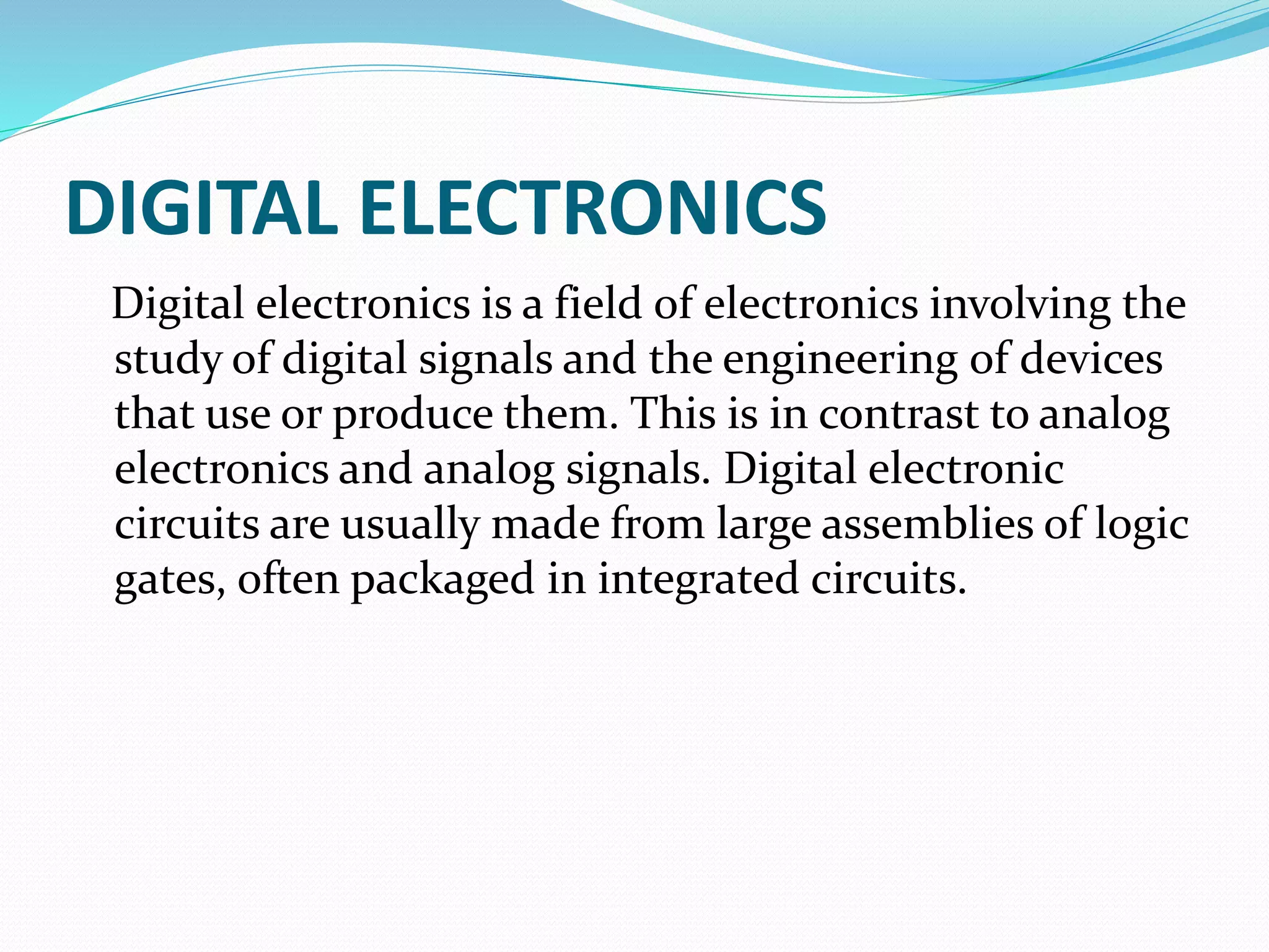 Digital electronics introduction | PPTX