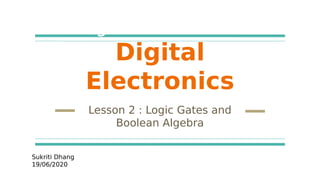 Digital electronics lesson 2 | PDF