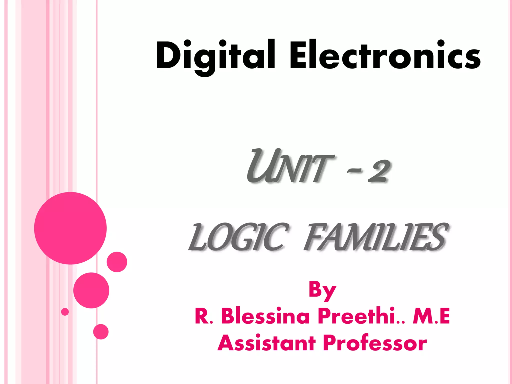 Digital electronics logic families | PPTX