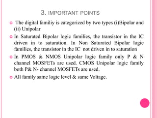 Digital electronics logic families | PPTX