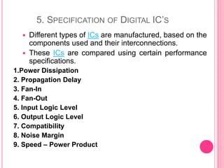 Digital electronics logic families | PPTX