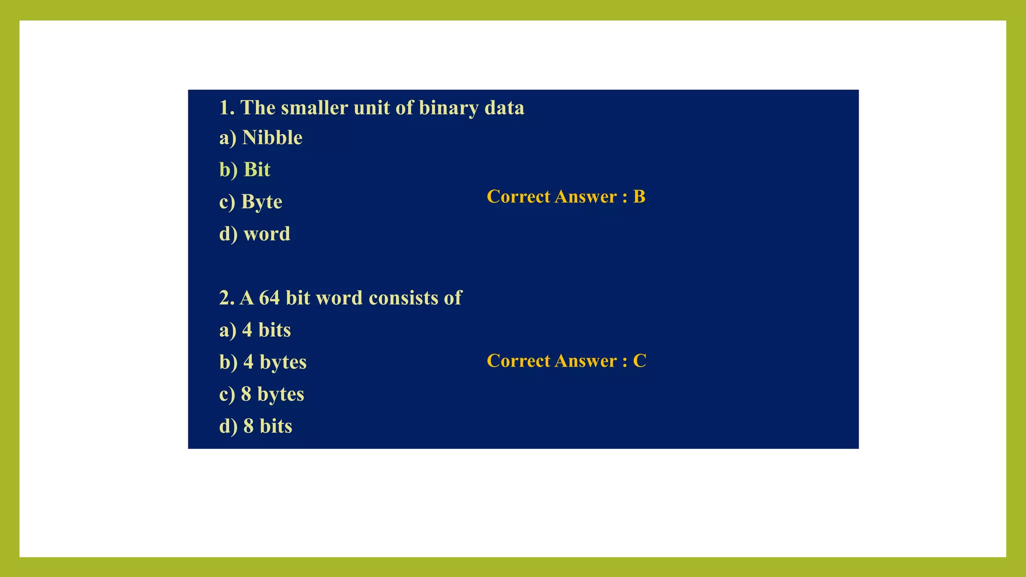Digital electronics-Digital Fundamentals-Unit1 Sample MCQ | PPTX