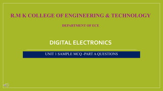 Digital electronics-Digital Fundamentals-Unit1 Sample MCQ | PPTX