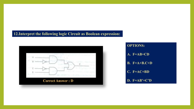 Digital electronics-Digital Fundamentals-Unit1 Sample MCQ | PPTX