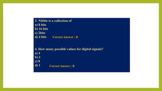 Digital electronics-Digital Fundamentals-Unit1 Sample MCQ | PPTX
