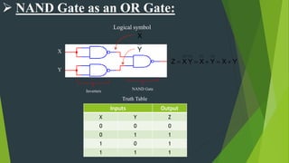 Logic gates and NAND and NOR univarsal gates | PPTX