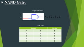 Logic gates and NAND and NOR univarsal gates | PPTX