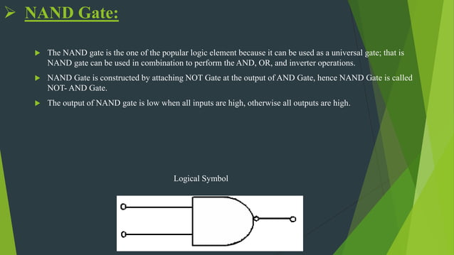 Logic gates and NAND and NOR univarsal gates | PPTX