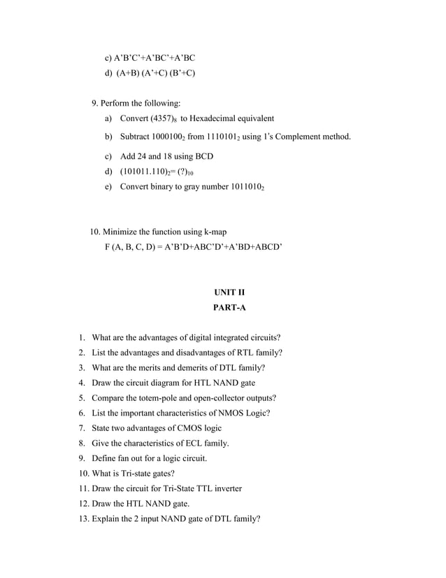 Digital Electronics Question Bank | PDF | Programming Languages | Computing