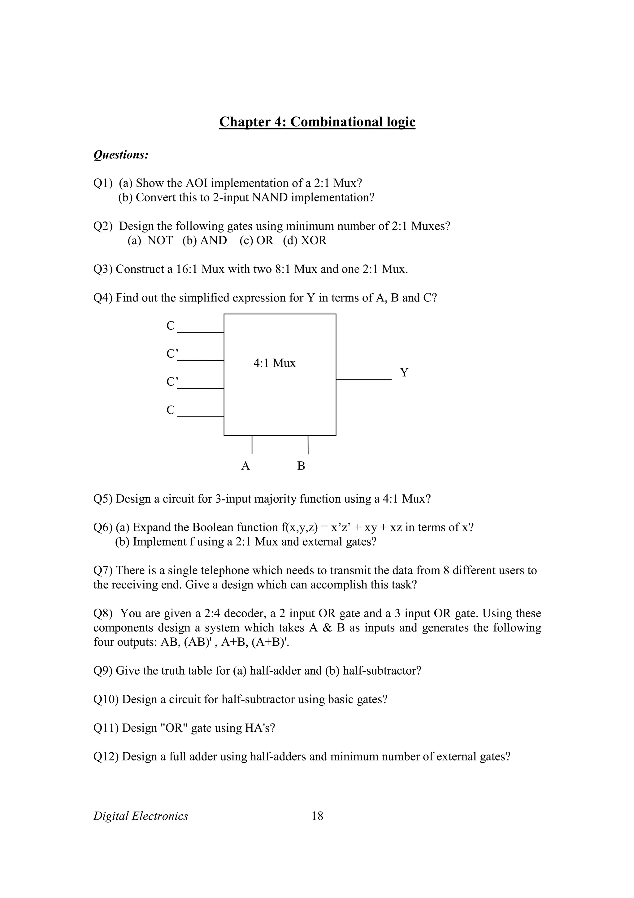 Digital Electronics Questions and Answers | PDF
