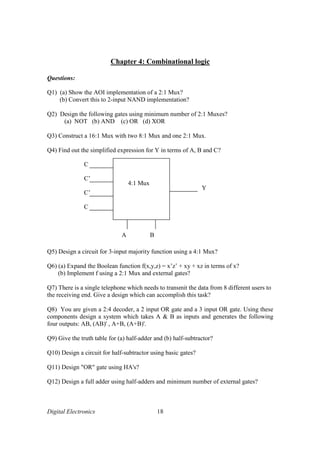 Digital Electronics Questions and Answers | PDF