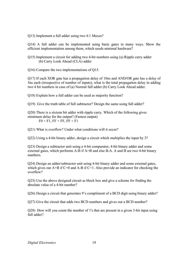Digital Electronics Questions and Answers | PDF | Programming Languages | Computing