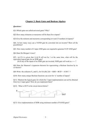 Digital Electronics Questions and Answers | PDF