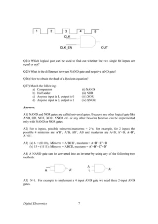 Digital Electronics Questions and Answers | PDF