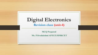 Digital electronics revision unit4 mcq | PPT
