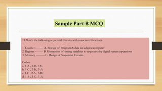 Digital electronics revision unit4 mcq | PPT