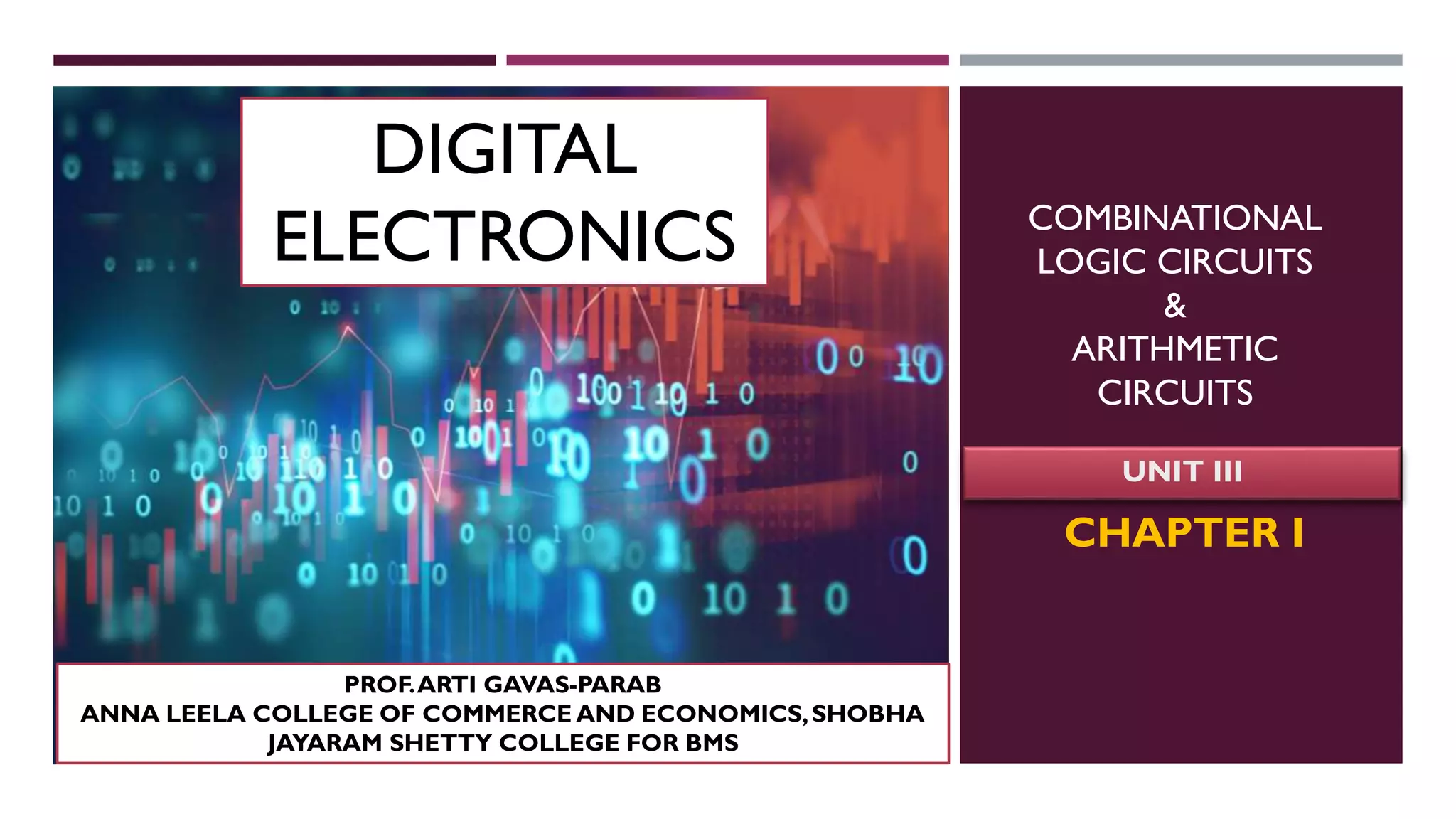 FYBSC IT Digital Electronics Unit III Chapter I Combinational Logic Circuits | PPT