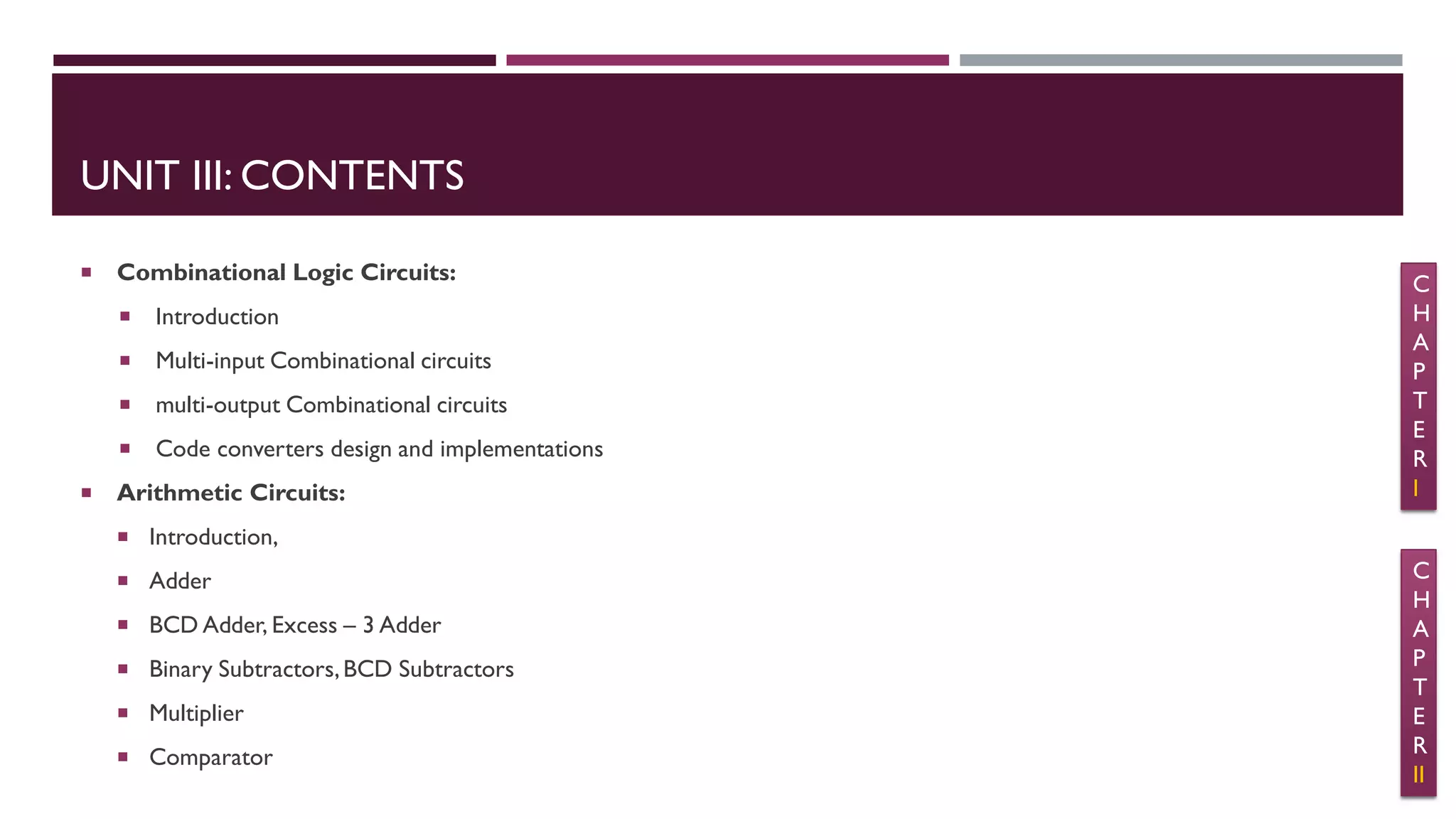 FYBSC IT Digital Electronics Unit III Chapter I Combinational Logic Circuits | PPT
