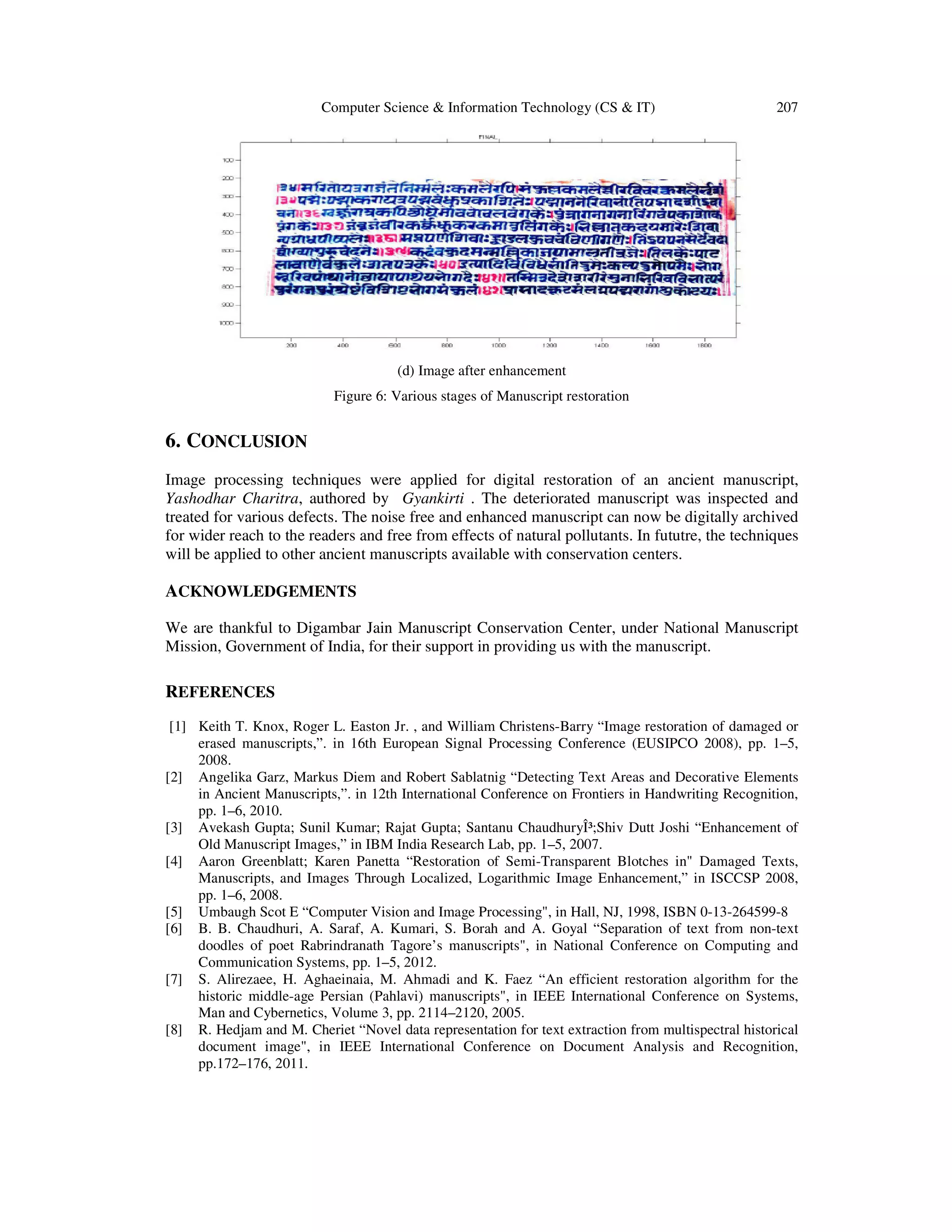 Digital enhancement of indian manuscript, yashodhar charitra | PDF