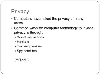 Digital ethics | PPTX | Computing | Technology & Computing