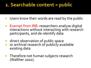 Dina Pinsky, "Digital Ethnography and the IRB" | PPT