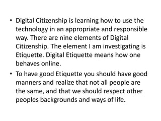 Digital etiquette | PPTX