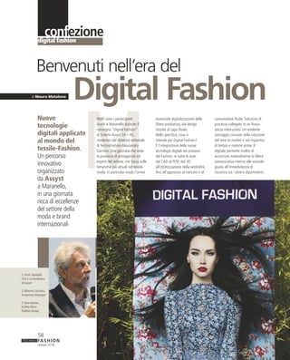 Benvenuti nell'era del Digital Fashion - Articolo su Technofashion | PDF | 3-D Graphics ...