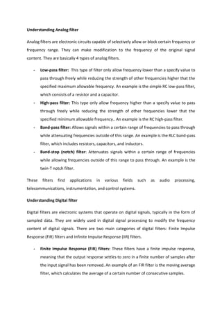 DIGITAL FILTERS/SIGNERS types and uses.docx