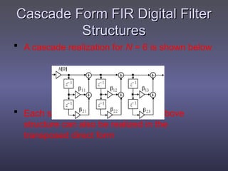 Digital filter structures Digital Signal Processing NIT DURGAPUR | PPT