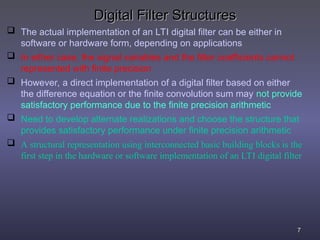 Digital filter structures Digital Signal Processing NIT DURGAPUR | PPT
