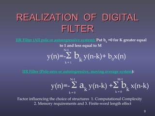 Digital filter structures Digital Signal Processing NIT DURGAPUR | PPT