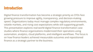 Digital Finance Transformation: Real-World Case Studies 2026 | PDF