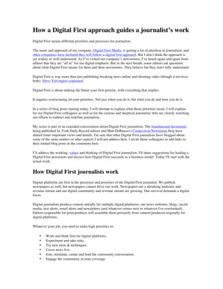 Digital First journalism | PDF
