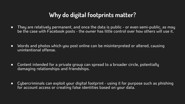 Digital Footprint | PPTX | Internet | Computing