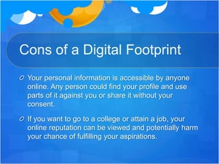 Digital footprint by claire de martin | PPTX