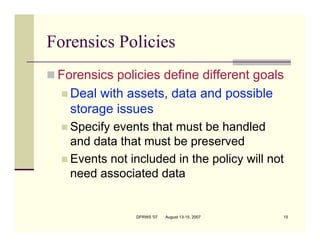 Digital forensic an forensic policy approach | PPT