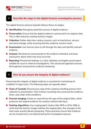 Digital Forensic Investigator Top Interview Questions and answers | PDF
