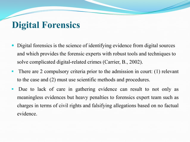 Digital forensics | PPTX | Databases | Computer Software and Applications