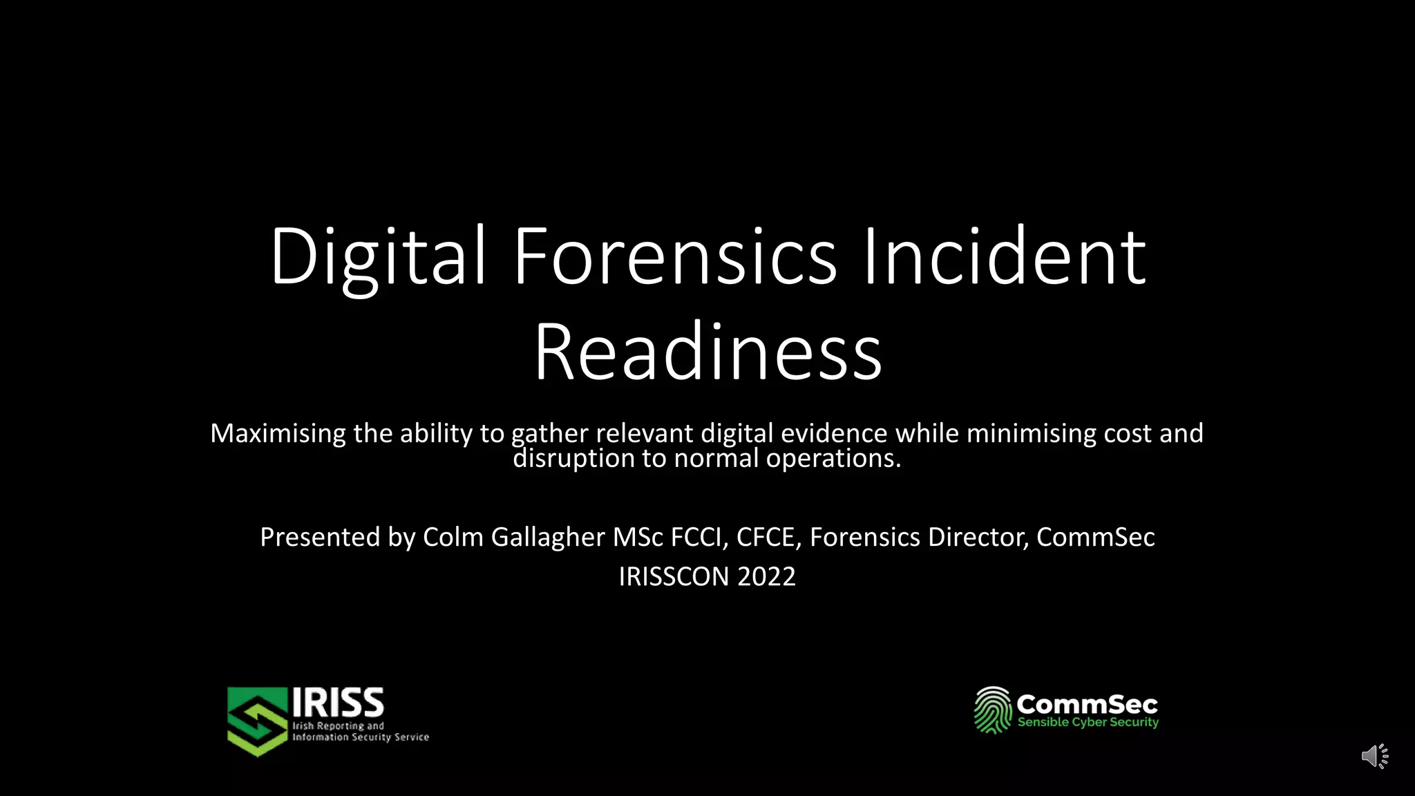 Digital Forensics Readiness - CommSec | PPT
